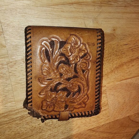 Bags | Custom Genuine Leather Wallet Damaged See Pics | Poshmark